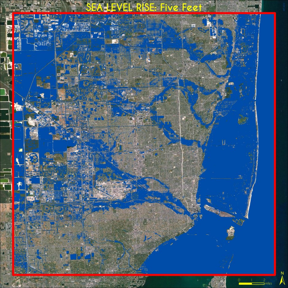 Maps: Miami Sea Level Rise: 1-6 ft | Miami Geographic