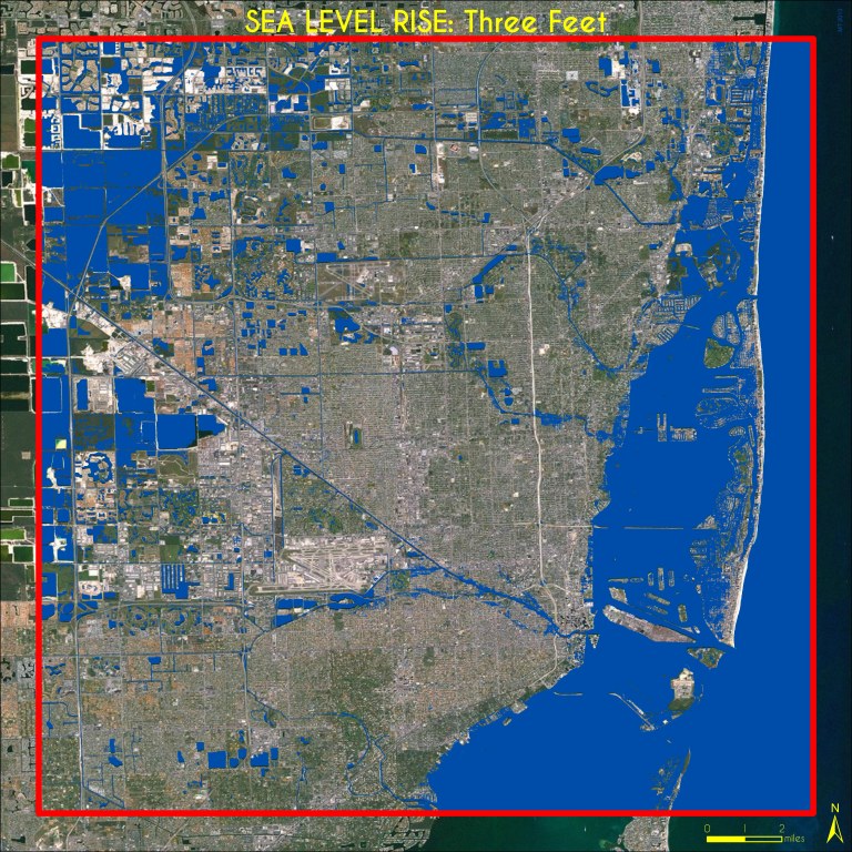 Maps: Miami Sea Level Rise: 1-6 ft | Miami Geographic